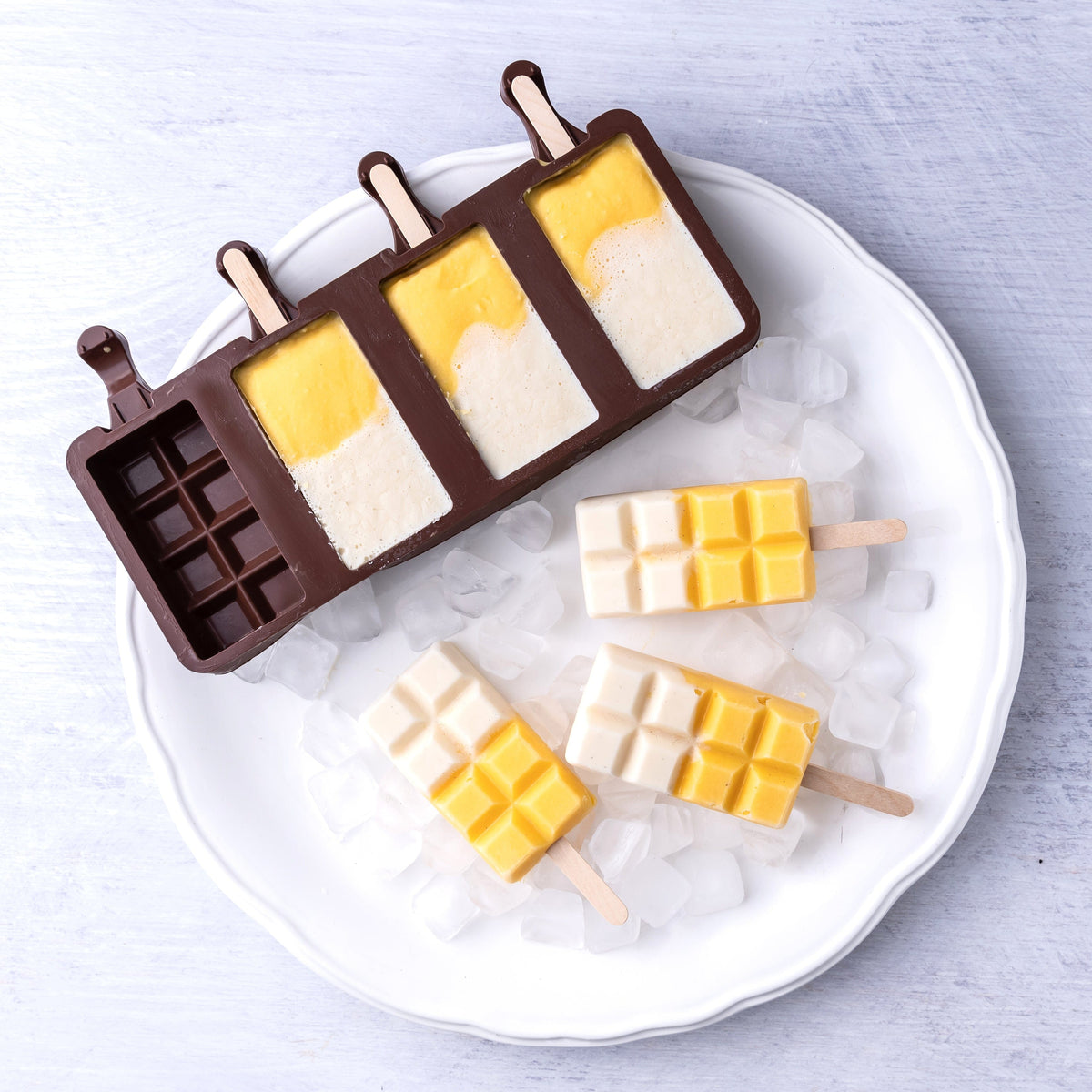 Silicone Chocolate Bar Mould and Silicone Ice Cream Mould in One