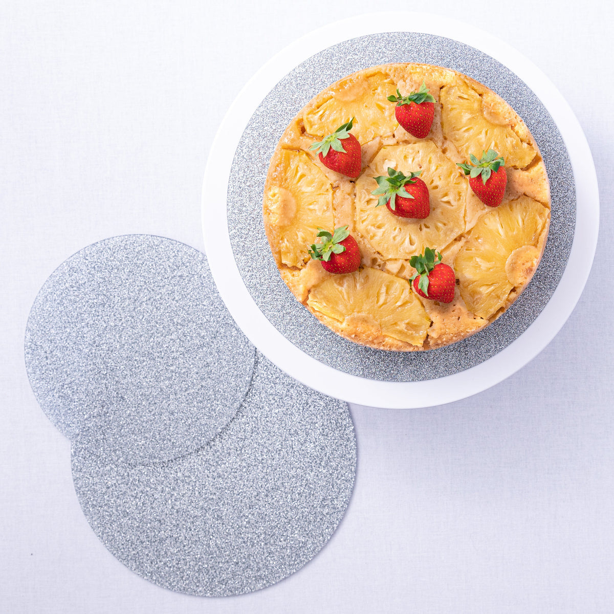 Glitter Cake Boards Acrylic - Reusable Silver Cake Boards