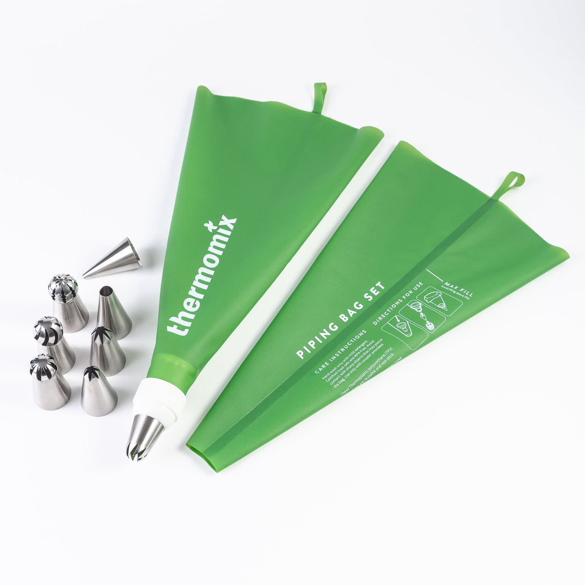 Reusable Piping Bag Set with Metal Nozzles