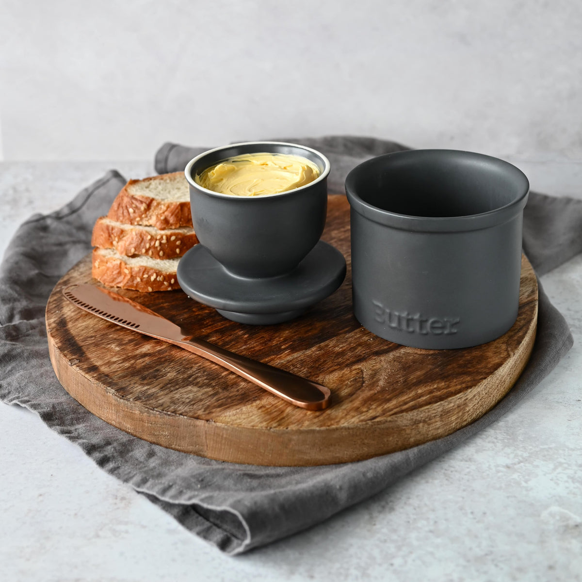 Butter Bowl + Dish - Ceramic Butter Bell Crock